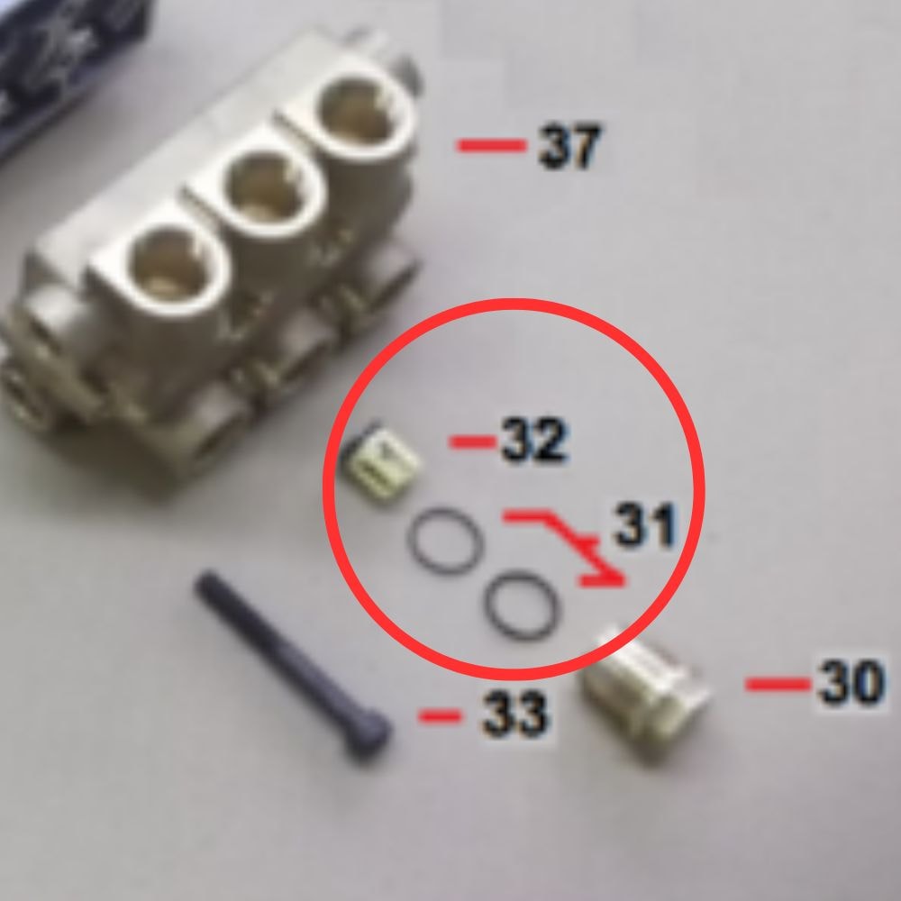 Válvula Sucção / Pressão + Oring e Parbak Karcher HD HDS 8/15, 12/15 ...
